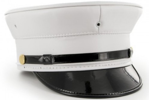 Bell Crown Cap - White Vinyl, Levinson's Uniforms